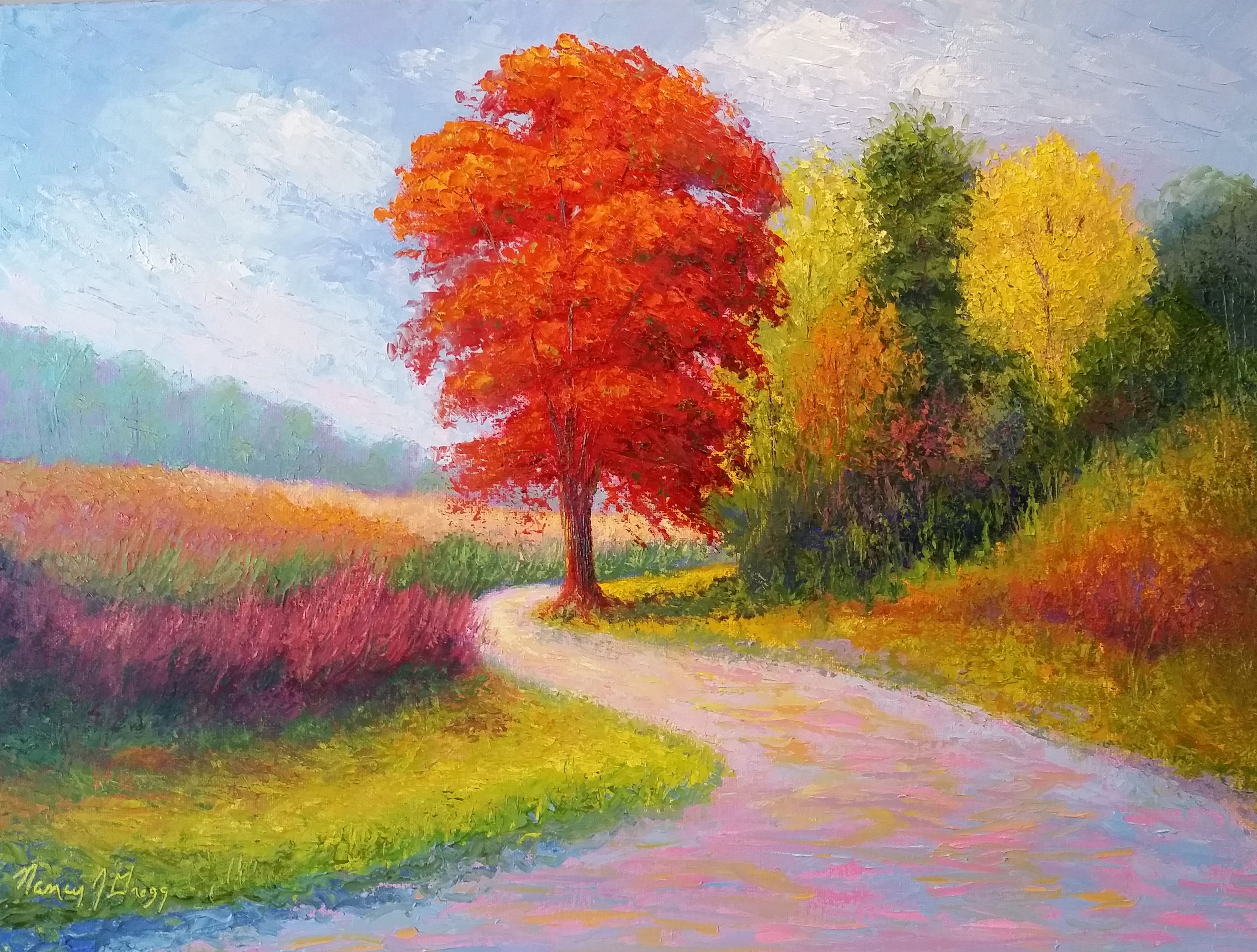 Print Autumn Trail Fall Colors Beautiful Path Red Tree - Etsy