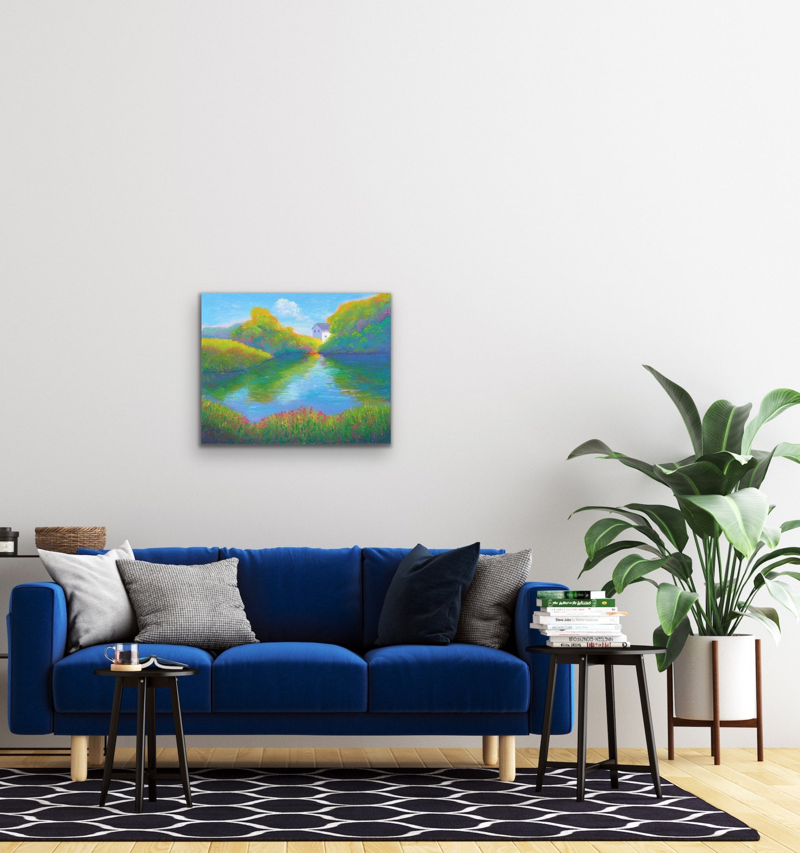 Print - Impressionist Landscape, Monet, Trees Reflection Water ...