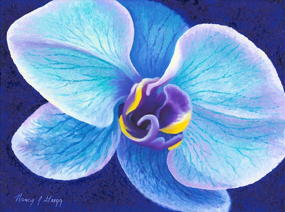 Blue Orchid Painting