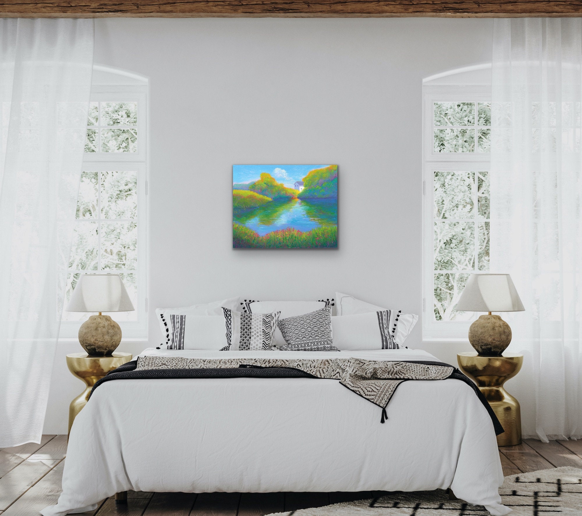 Print Impressionist Landscape Monet Trees Reflection - Etsy