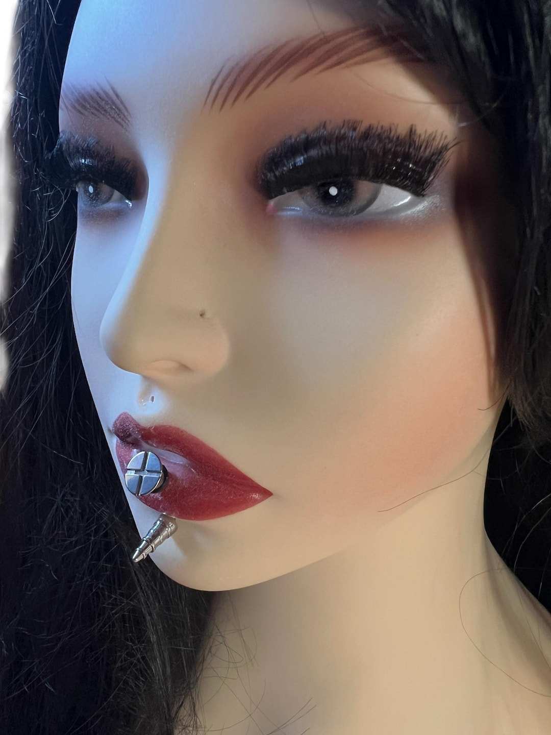 Lips Piercing Jewelry With Screw - Lip Ring - Vertical Labret Piercing ...