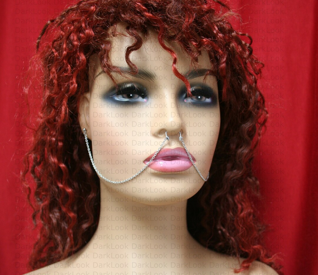 Nose Chain, Nose Ring With Chains, Stainless Steel, Nose Ring With ...
