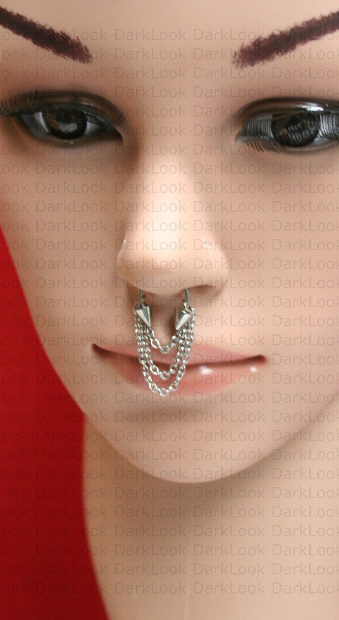 Nose Chain, Nose Ring With Chains, Stainless Steel, Nose Ring With ...