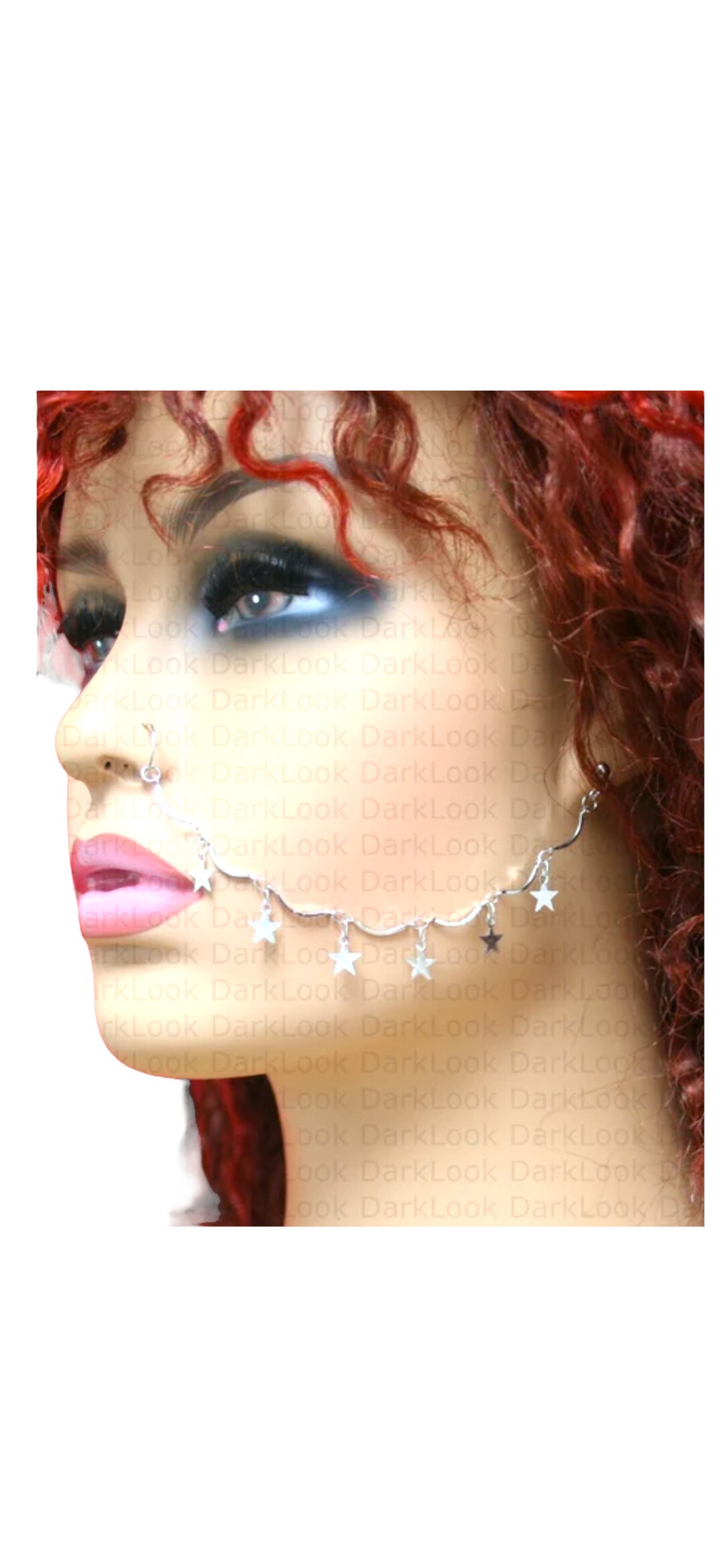 Nose Chain, Nose Ring With Chains, Titanium 20 Gauge Nose Ring With ...