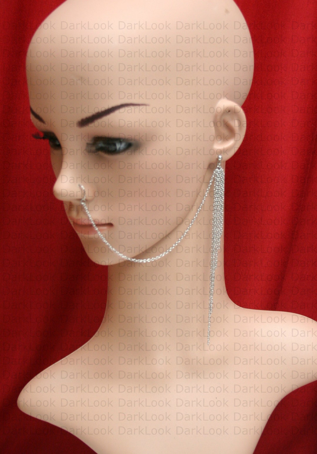 Nose Chain Nose Ring With Chains Titanium 20 Gauge Nose Ring - Etsy