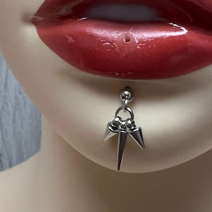 Surgical Steel Labret Piercing Jewelry - Lips Piercing With Spike ...