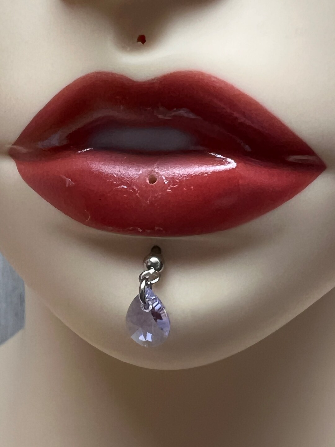 Surgical Steel Labret Piercing Jewelry - Lips Piercing With Crystal - Etsy