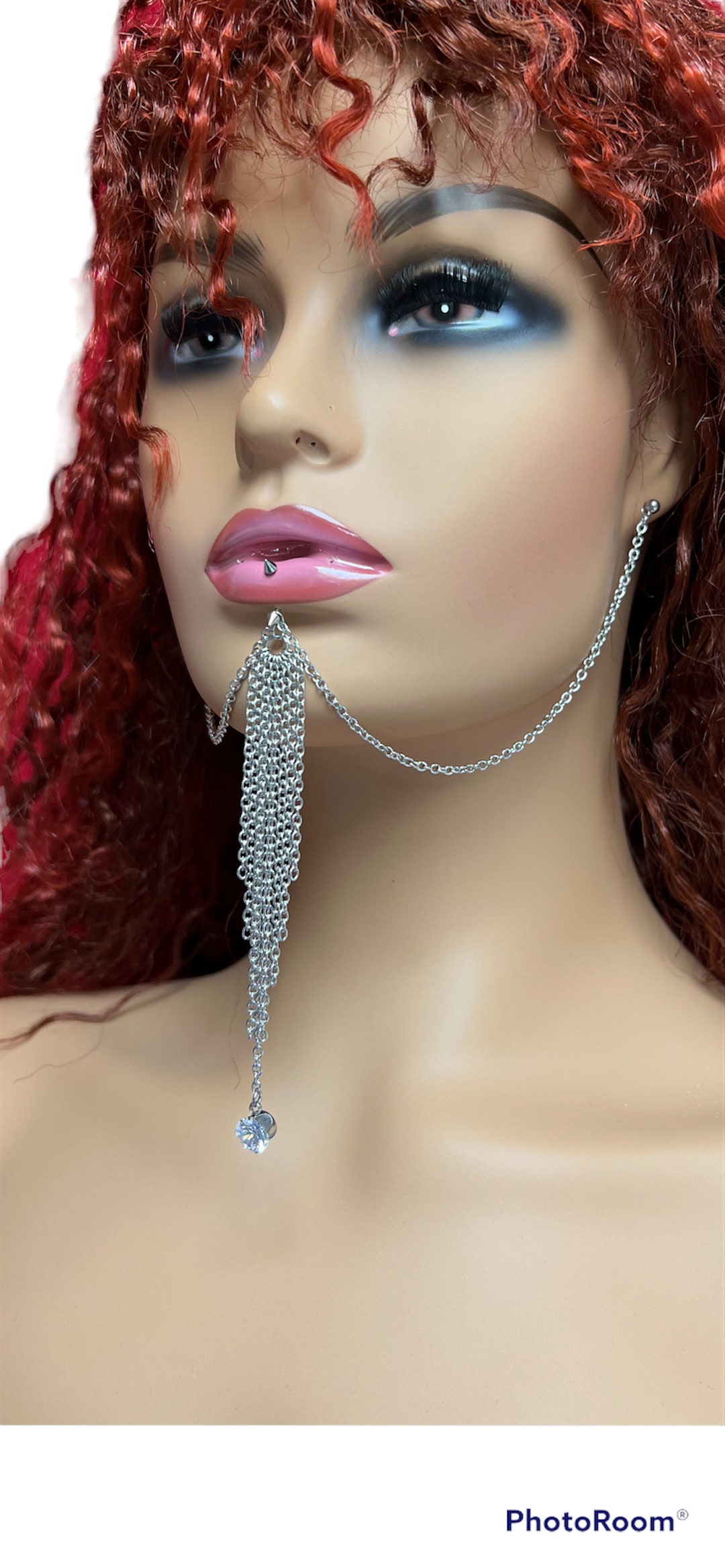 Surgical Steel Labret Piercing Jewelry With Zircon Lip Ring - Etsy