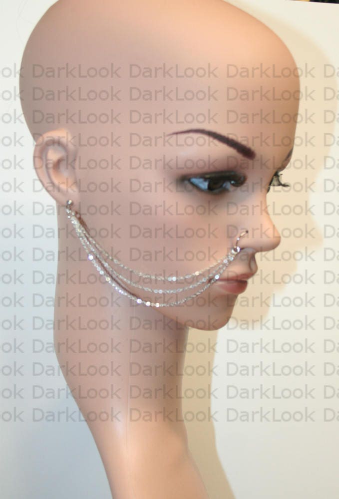 Nose Chain Nose Ring With Chainstitanium 20 Gauge Nose Ring - Etsy Canada