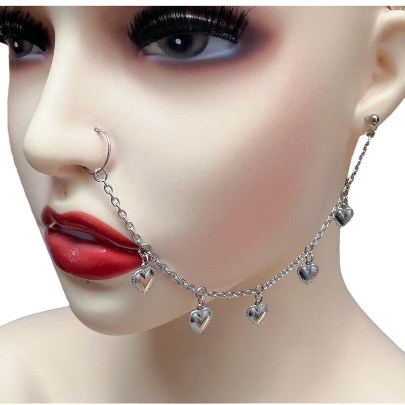 Heart Nose Chain - Etsy