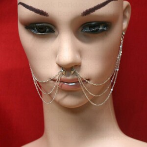 Nose Chain, Nose Ring With Chains, Stainless Steel, Nose Ring With ...