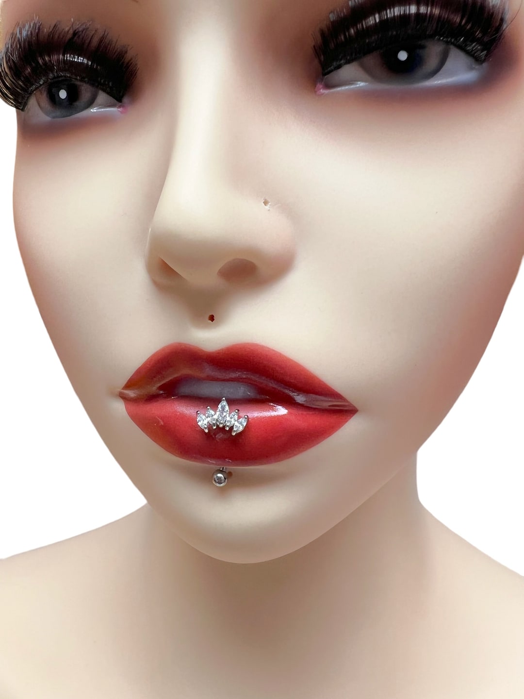 Lips Piercing Jewelry - Lip Ring - Vertical Labret Piercing - Etsy