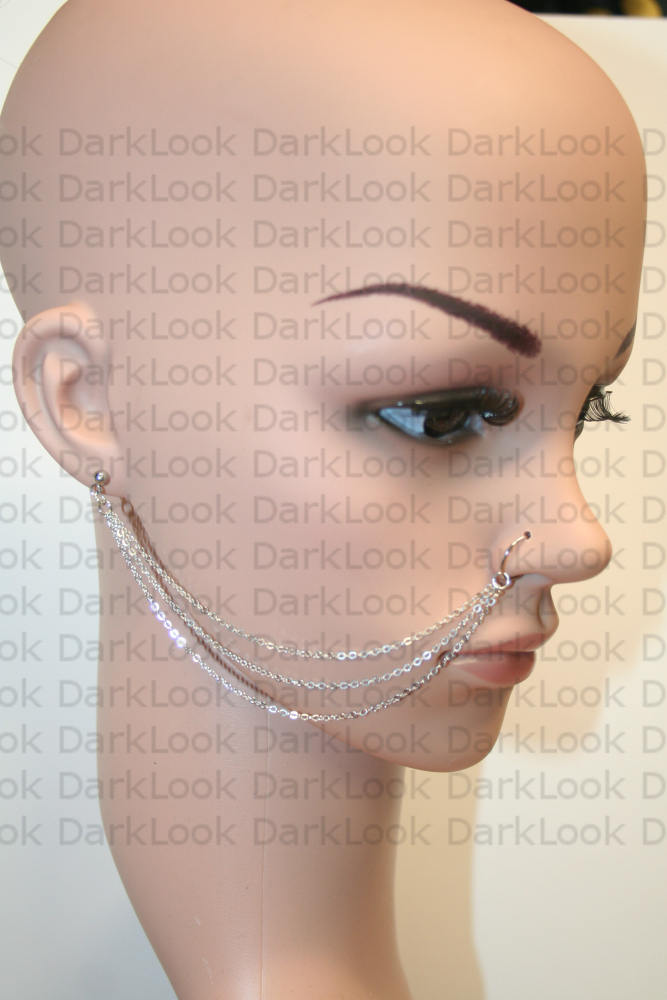 Nose Chain Nose Ring With Chainstitanium 20 Gauge Nose Ring | Etsy Canada