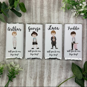 Page Boy Gift Personalised Mini Chocolate Bar, Thank You for Being Our ...