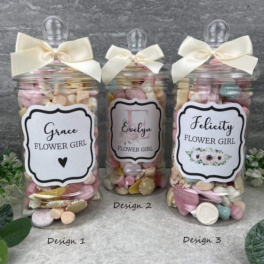 Flower Girl Gift, Sweet Jar, Flower Girl Present, Bridesmaid Favours ...