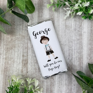 Page Boy Gift Personalised Mini Chocolate Bar, Thank You for Being Our ...