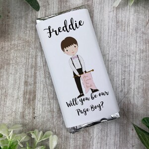 Page Boy Gift Personalised Mini Chocolate Bar, Thank You for Being Our ...