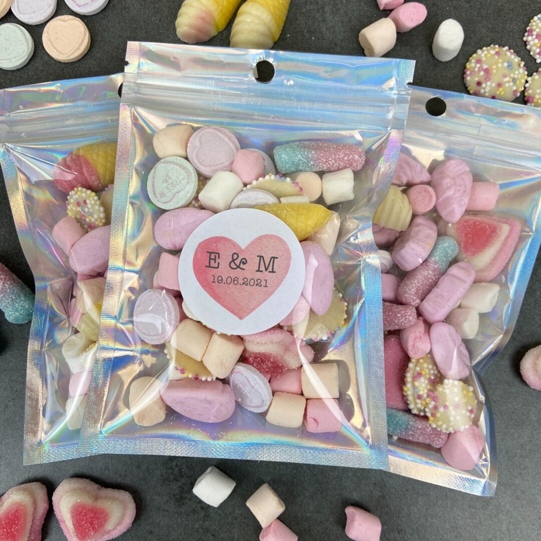 Sweet Pouch - Personalised Red Heart Initial Design, Sweet Pouches ...