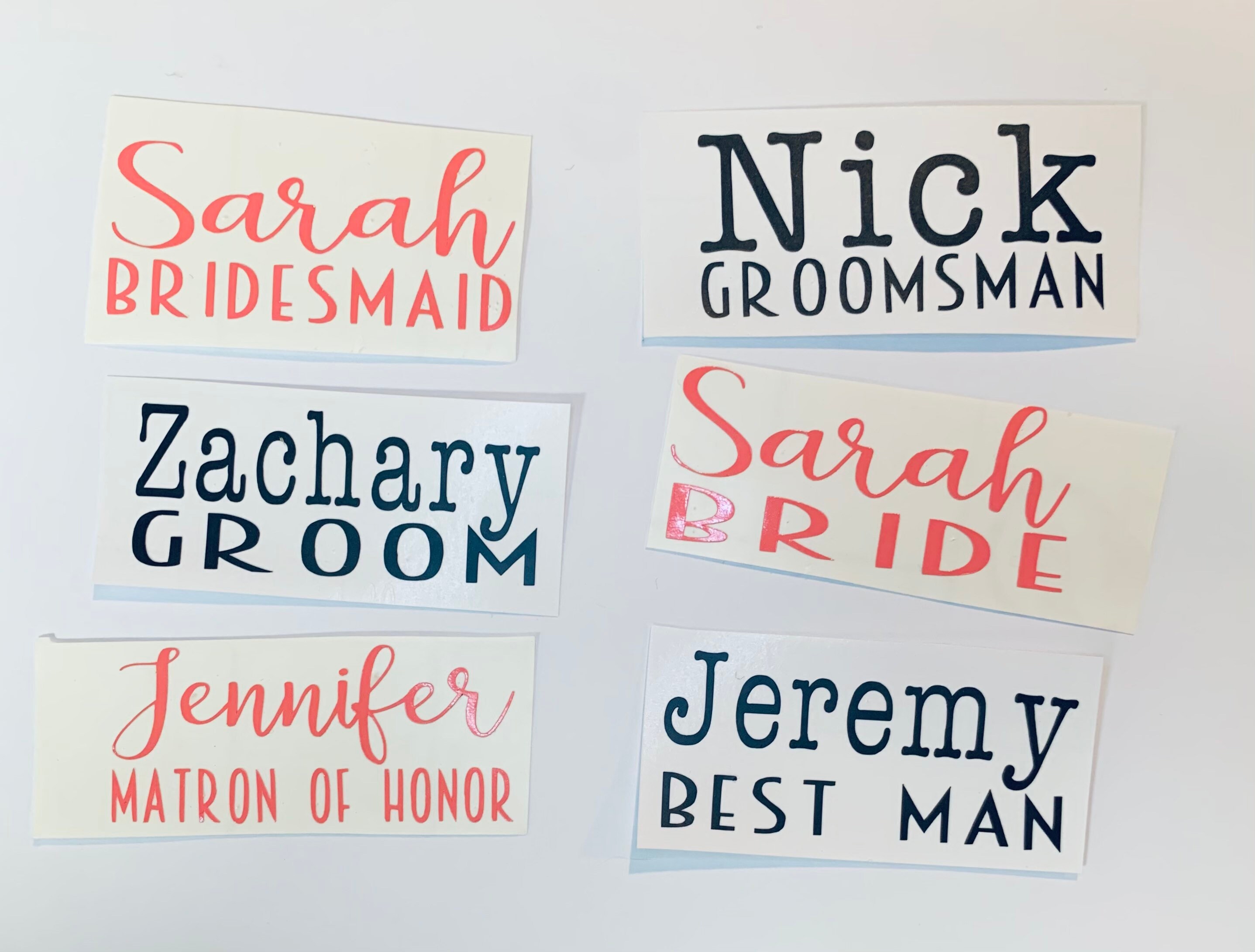Bridesmaid Name and Title Decal Decals for Groomsmen Glasses | Etsy
