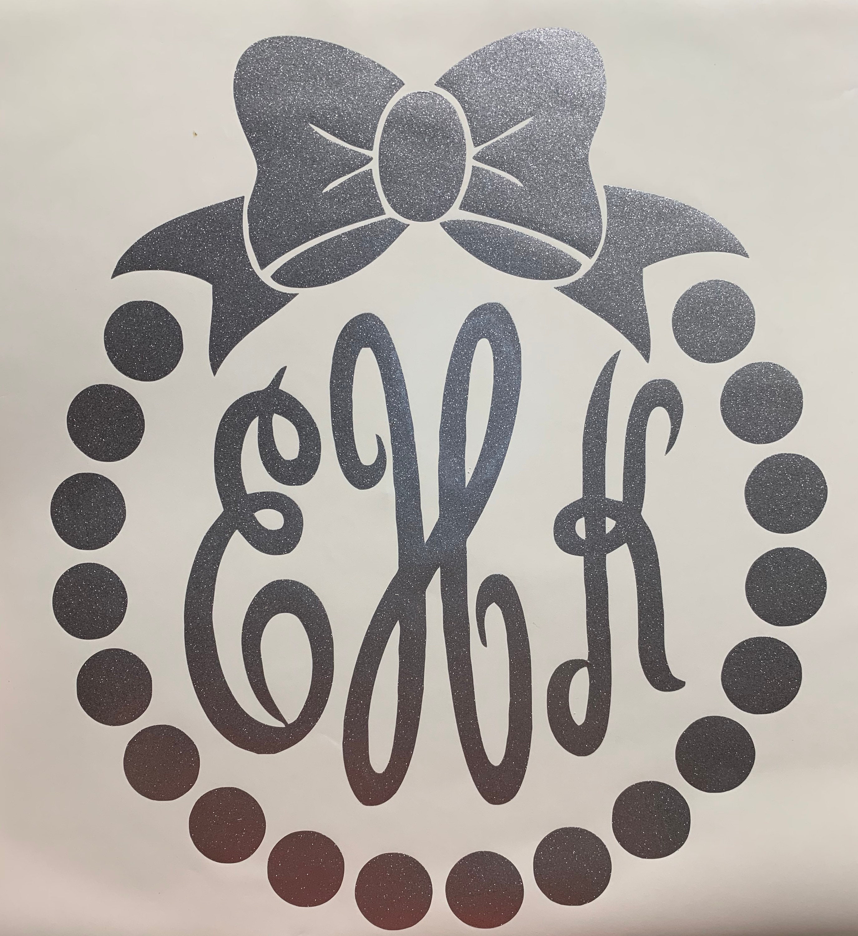 Glitter Monogram Decals Monogram Initial Decal Monogrammed - Etsy