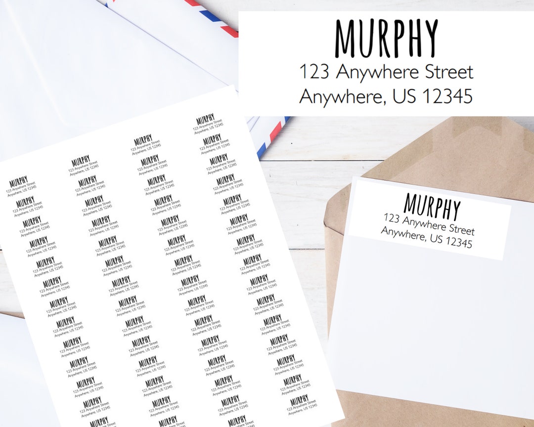 Customized Name Address Labels Black and White Farmhouse Envelope ...