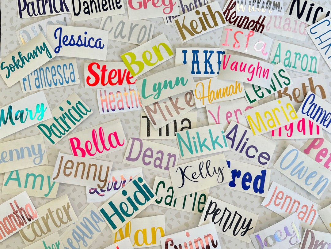 Small Custom Name Decal Personalized Name Labels Large Many Sizes Name ...
