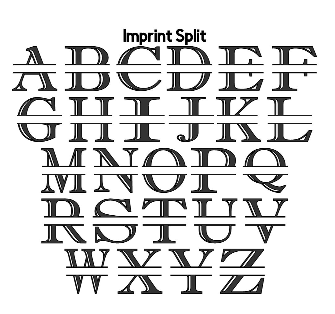 Split Last Name Decal Letter and Name Monogram Decal - Etsy