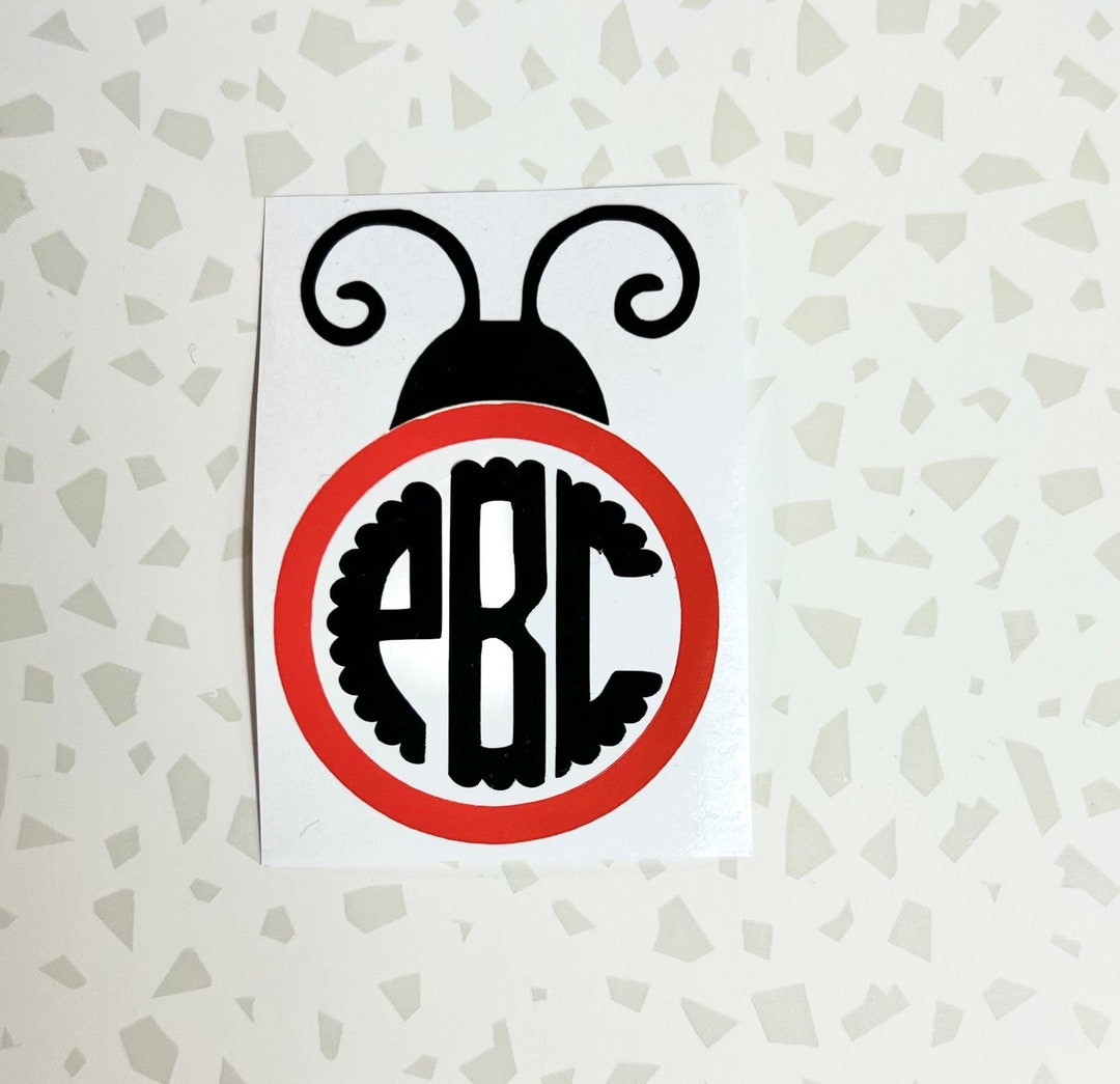Ladybug Decal Lady Bug Monogram Decal Monogram Ladybug Initial Decals ...