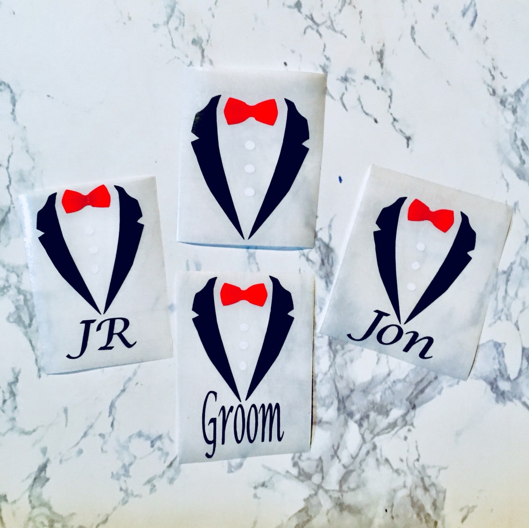 Tuxedo Decal Shot Glass Decal Groomsmen Decal Bachelor - Etsy
