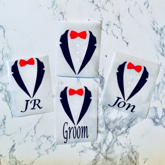 Tuxedo Decal Shot Glass Decal Groomsmen Decal Bachelor - Etsy