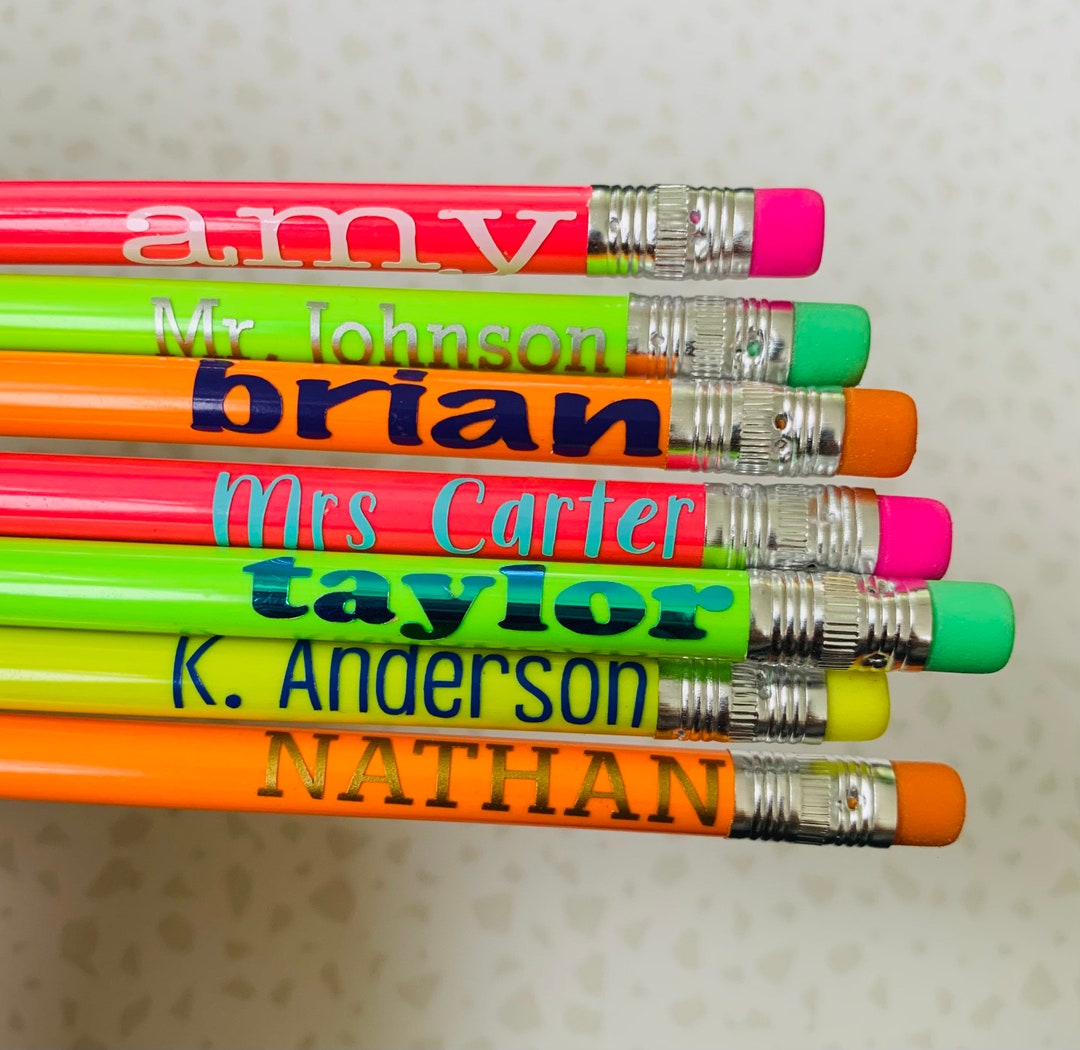 Personalized Pencil Name Decals Mini Name Decals for Pens School Label ...