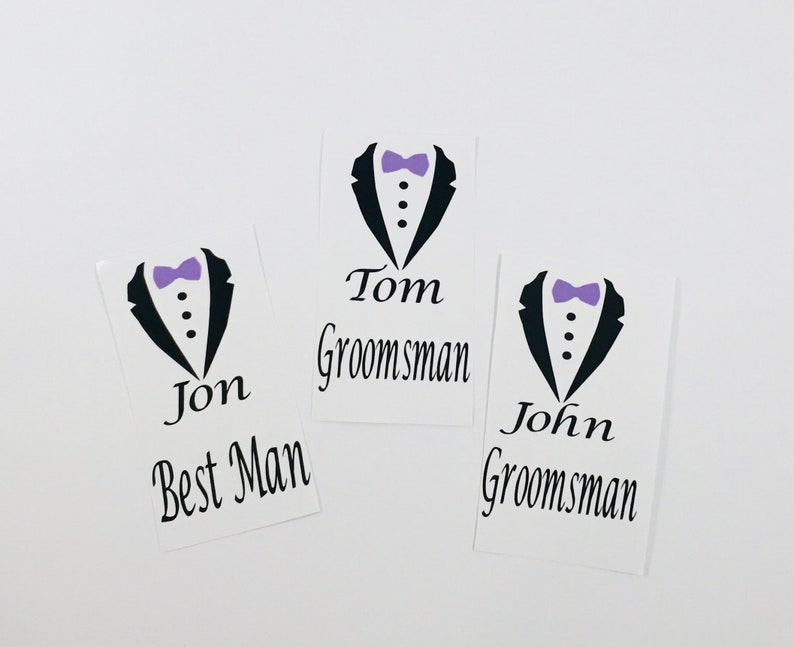 Tuxedo Decal Shot Glass Decal Groomsmen Decal Bachelor - Etsy