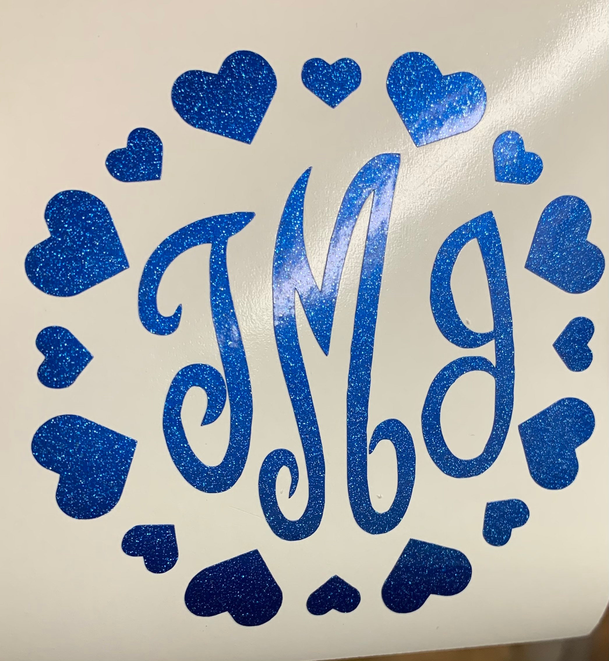 Glitter Monogram Decals Monogram Initial Decal Monogrammed - Etsy