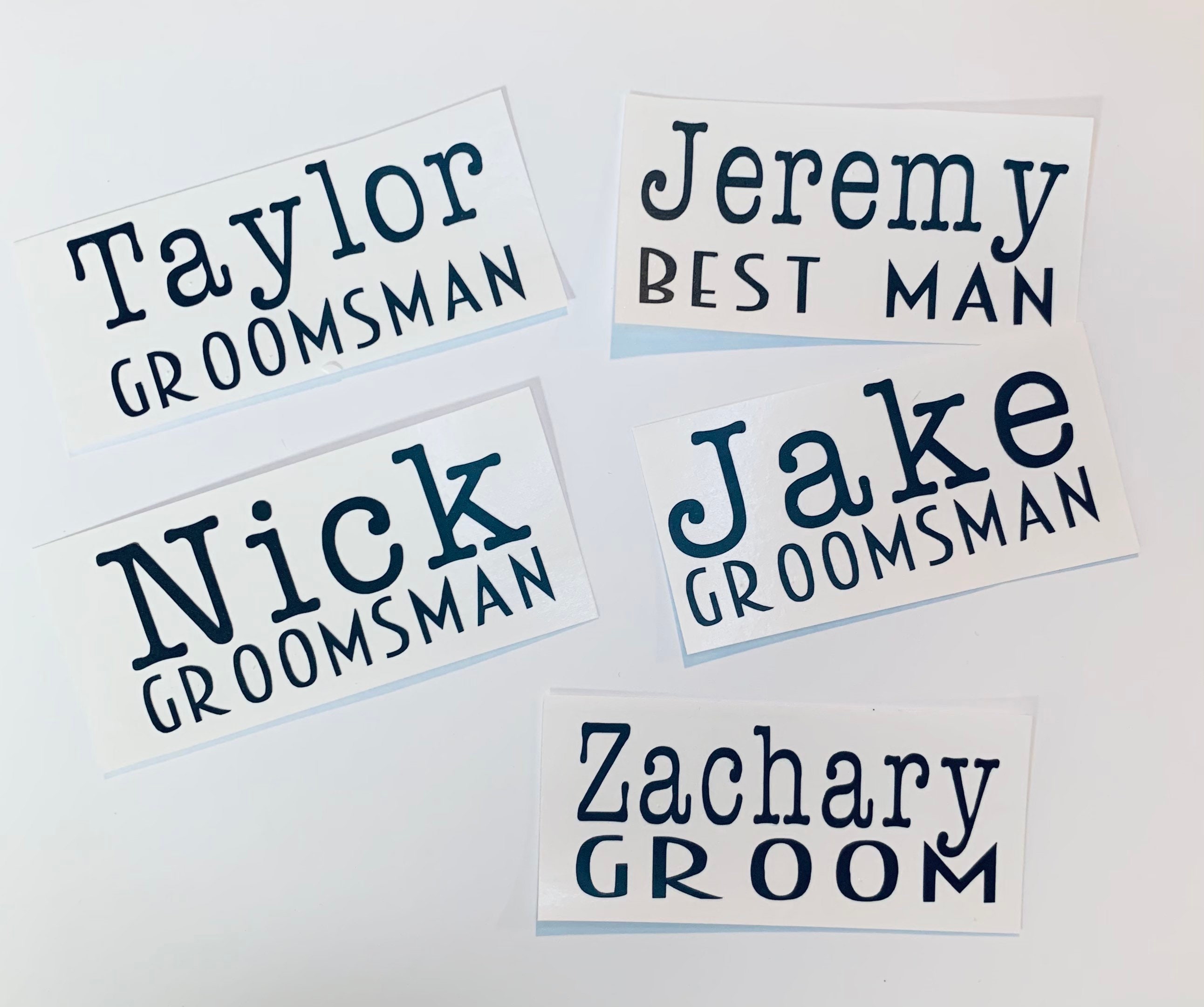 Two Line Name and Title Decals for Wedding Party Gifts - Etsy