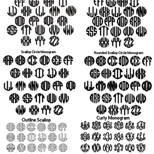 4 Initial Monogram Decal Four Letter Monogram Decal 4 Letter Monogram ...