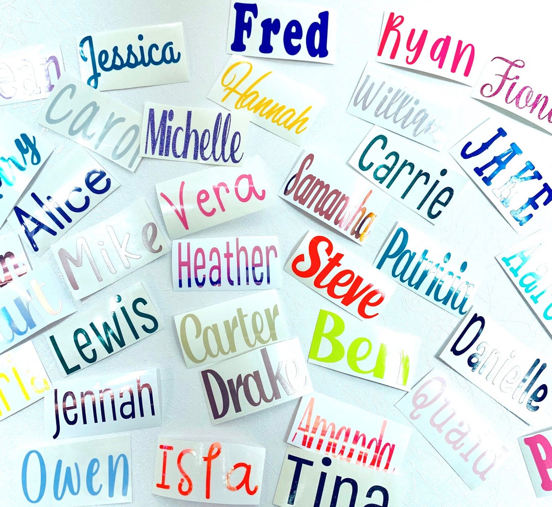 Small Name Stickers Custom Name Decals Small Personalized Name Decals ...