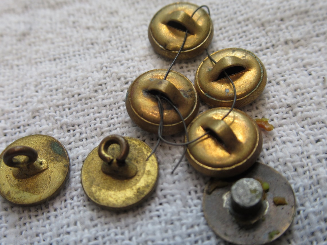 7 Small Vintage Copper Buttons 3/8 Inch Spilt Shank and Loop - Etsy