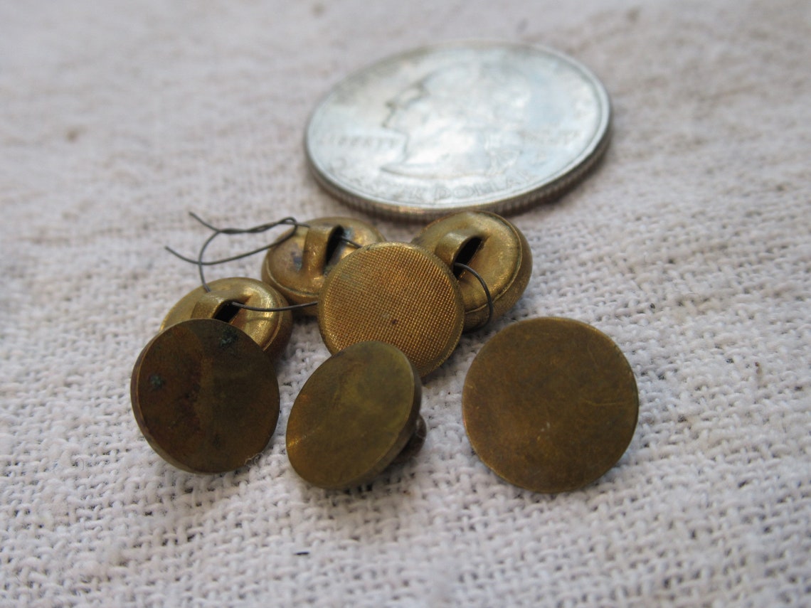 7 Small Vintage Copper Buttons 3/8 Inch Spilt Shank and Loop - Etsy