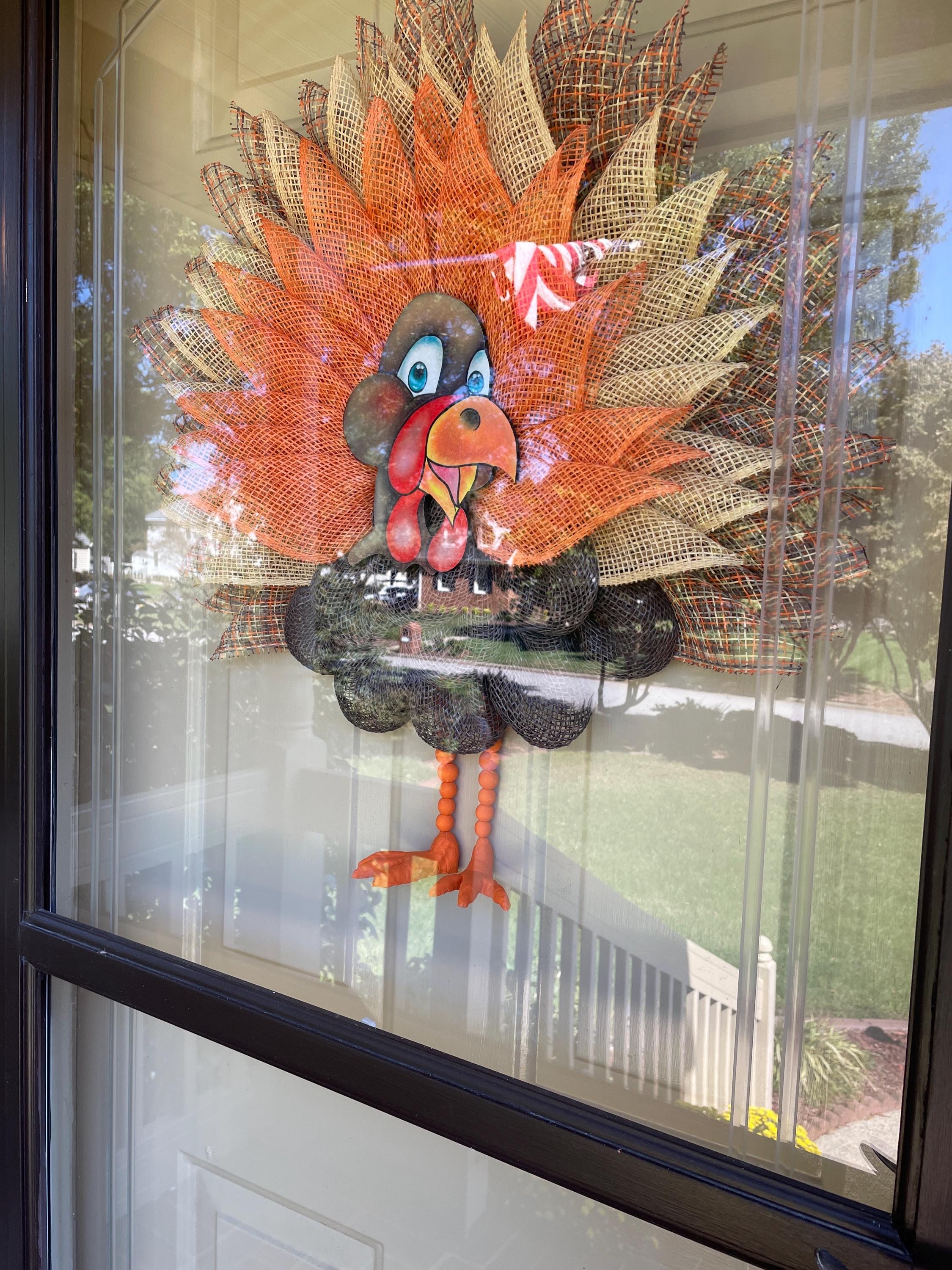 Poly Burlap Turkey Wreath: Thanksgiving or Virginia Tech Hokie Colors ...