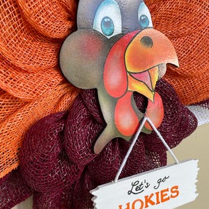 Poly Burlap Turkey Wreath: Thanksgiving or Virginia Tech Hokie Colors ...