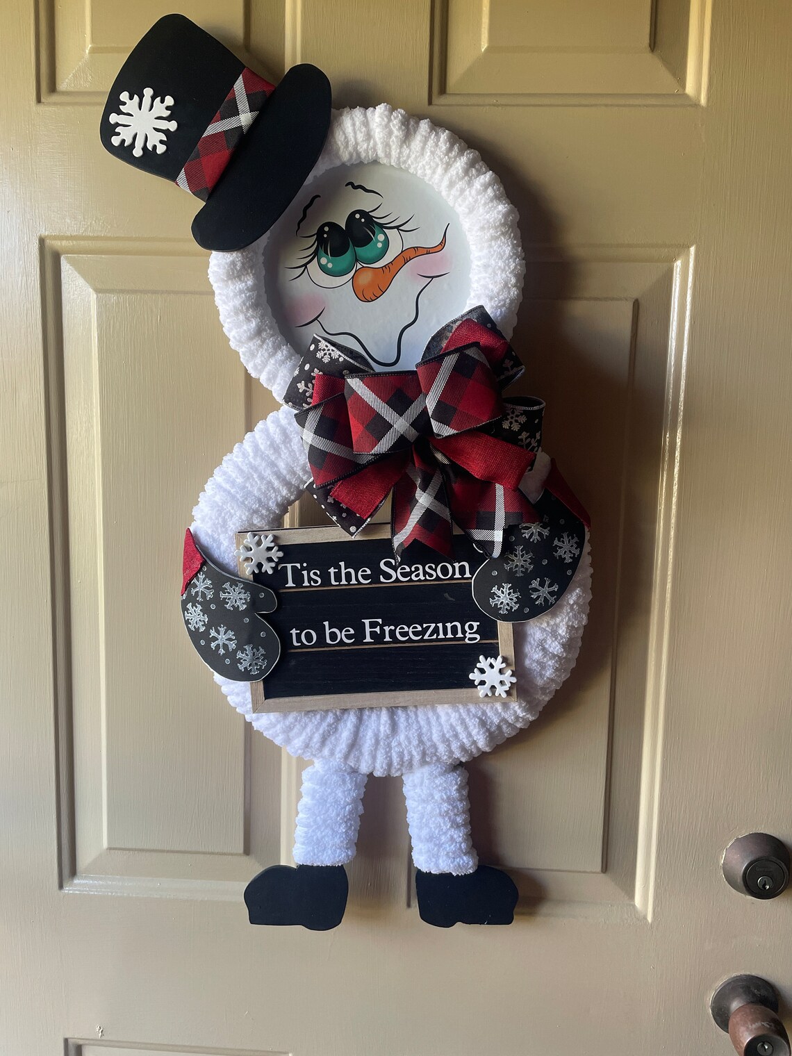 Adorable Yarn Snowman With Dangling Legs - Etsy