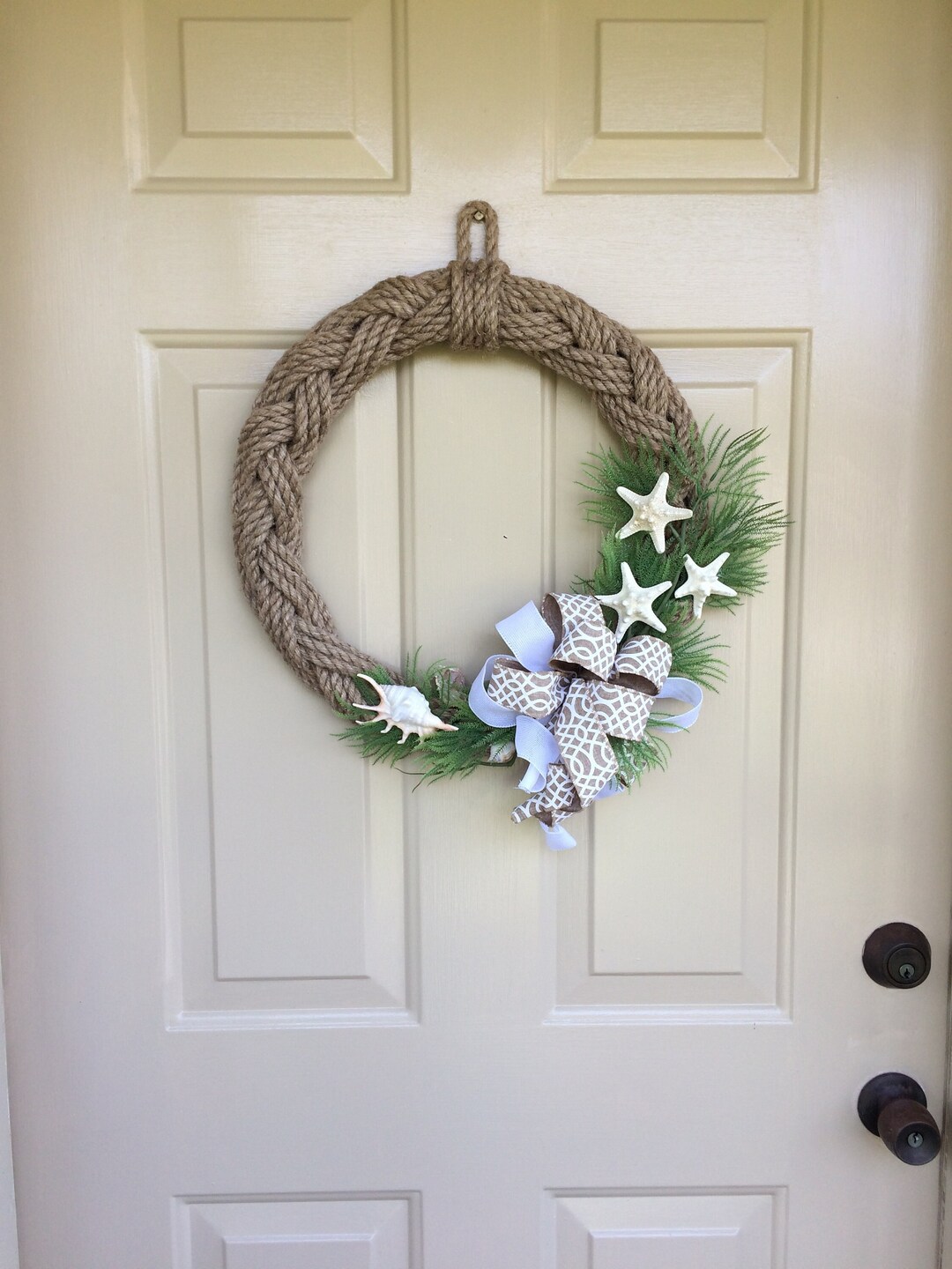 Simply Beachy Rope and Shell Wreath - Etsy