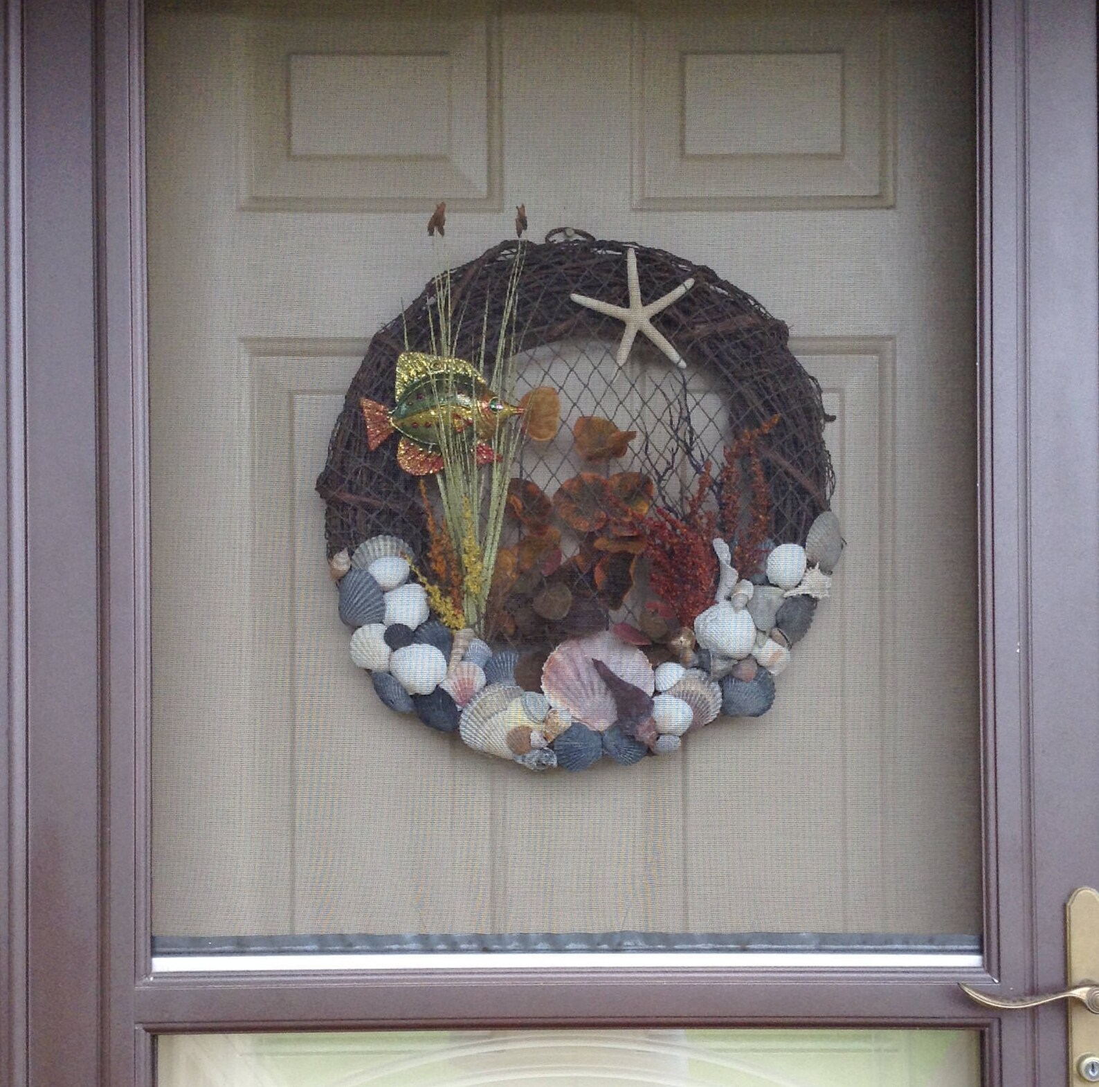 Shell Wreath, Fish Wreath, Fishnet Wreath, Coastal Wreath, Beach Wreath ...
