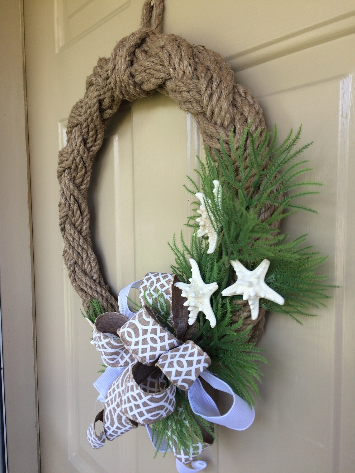 Simply Beachy Rope and Shell Wreath - Etsy