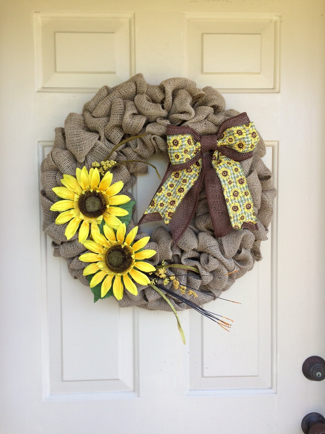 Burlap Sunflower Wreath, 5 Styles/ Color Schemes , Summer and Fall ...