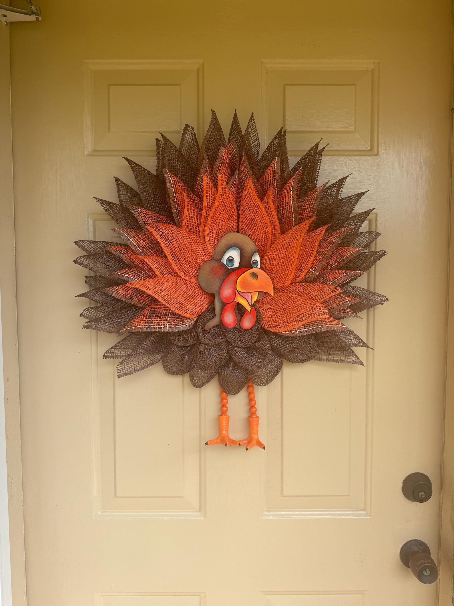 Poly Burlap Turkey Wreath: Thanksgiving or Virginia Tech Hokie Colors ...