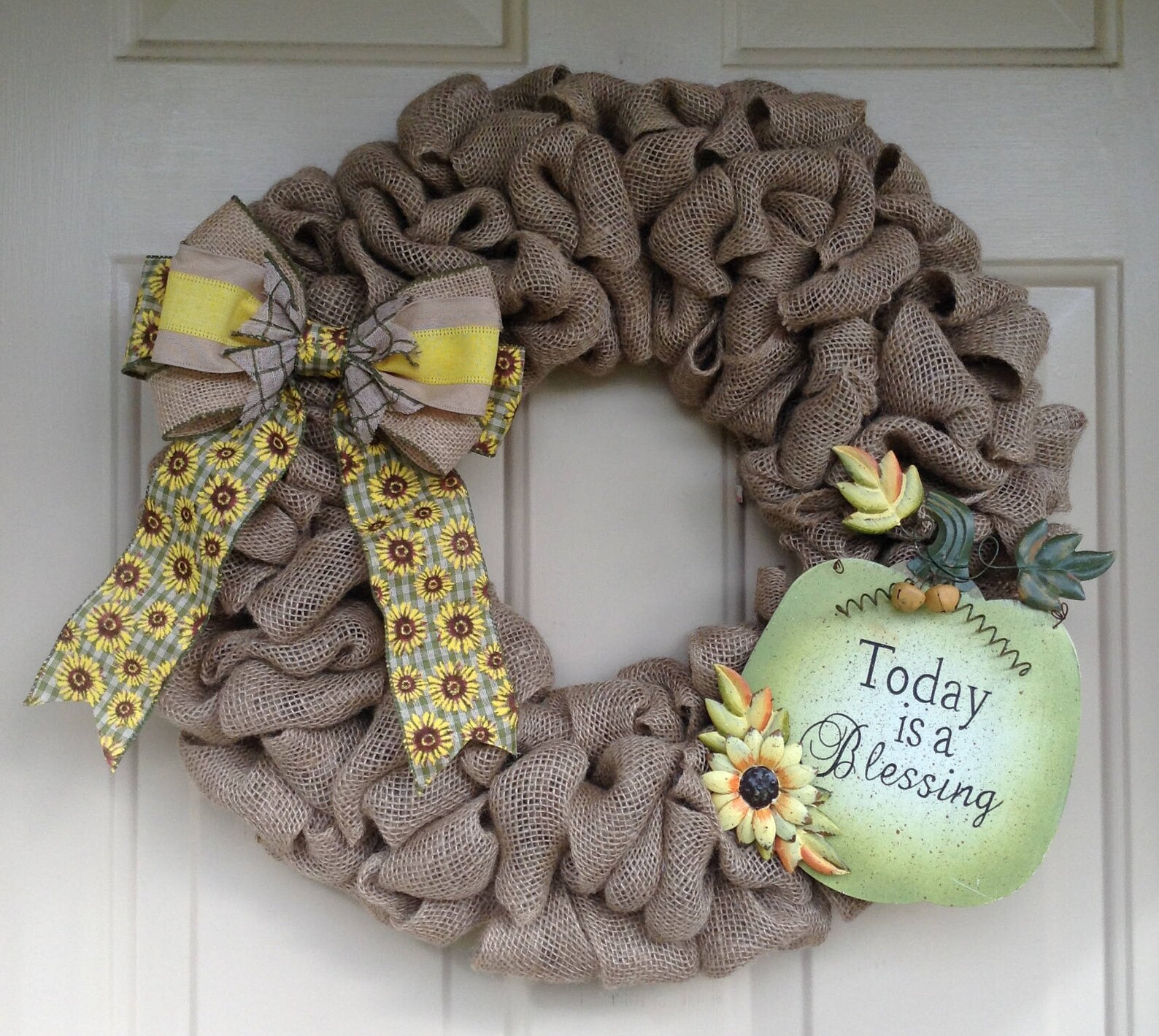 Burlap Sunflower Wreath 5 Styles/ Color Schemes Summer and - Etsy