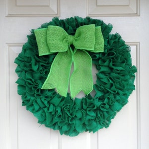 Burlap Ruffle or Bubble Style Wreath With or Without Burlap Bow ...
