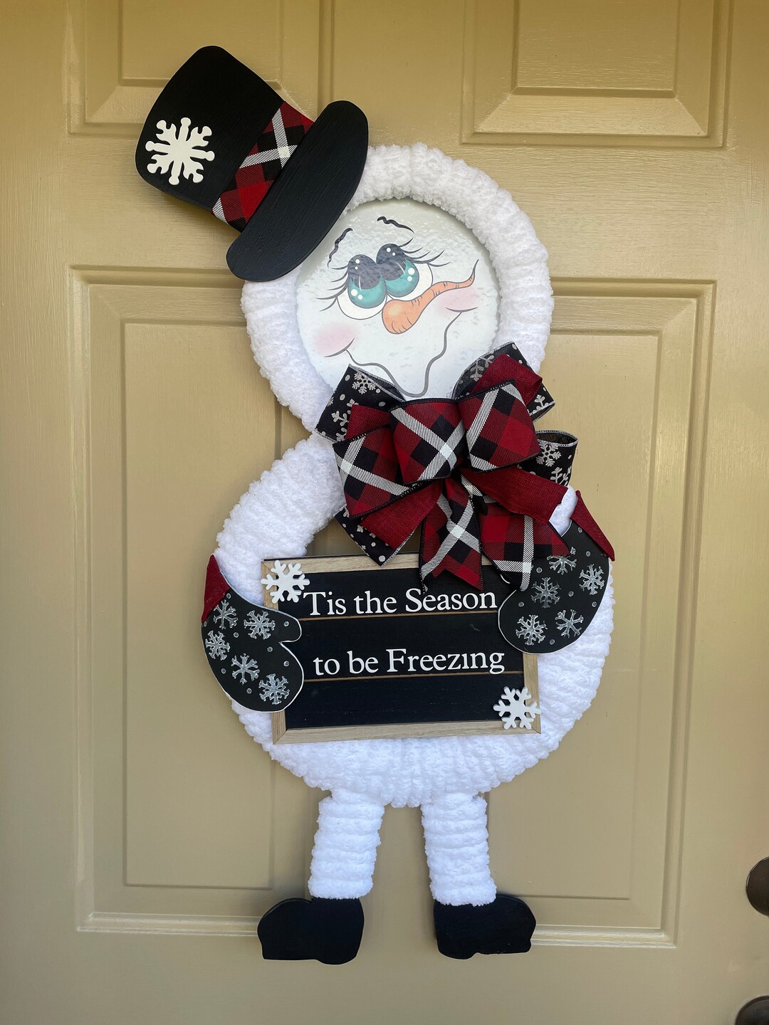 Adorable Yarn Snowman With Dangling Legs - Etsy