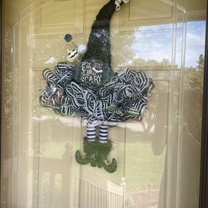 Whimsical yet Sophisticated Witch Hat Door Decor in Black and White. 2 ...